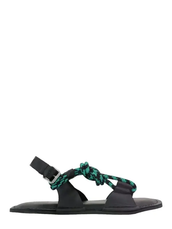Plan C Leather Sandals - Black