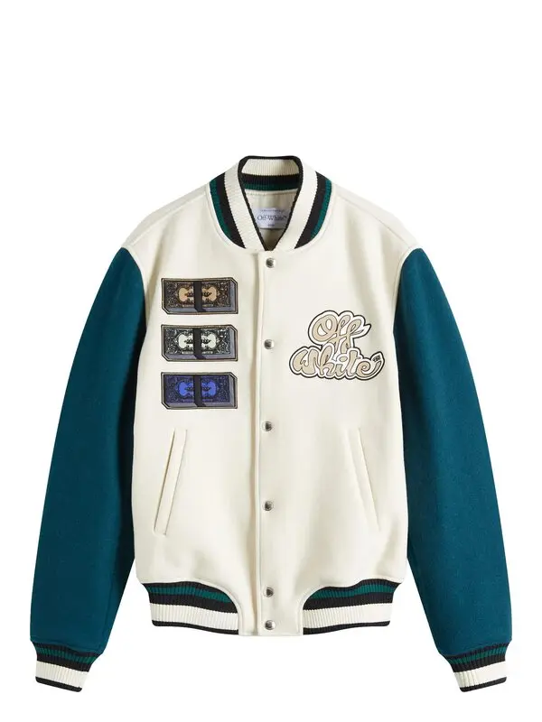 Off-White Cash Wool Varsity Jacket - White