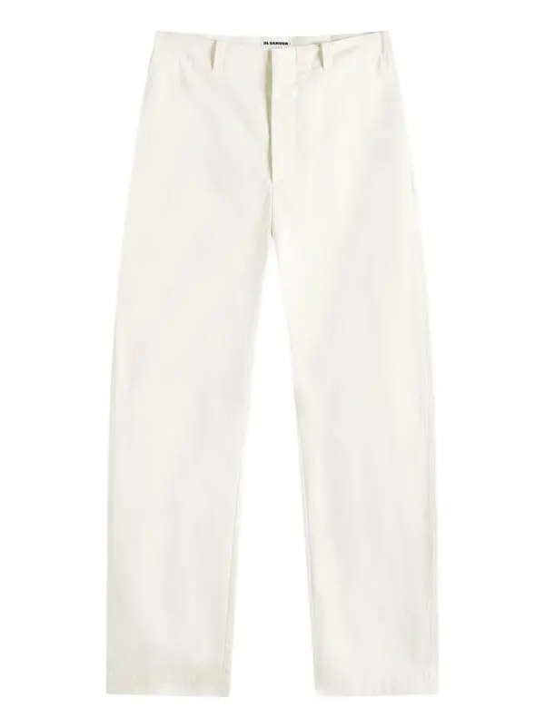 JIL SANDER Regular Fit Straight Chinos - Eggshell