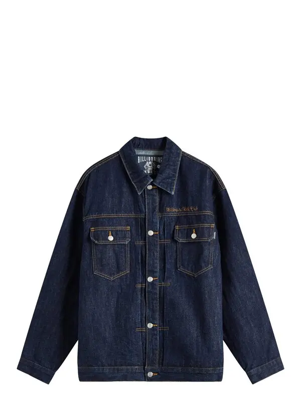 BILLIONAIRE BOYS CLUB Script Logo Denim Trucker Jacket - Indigo