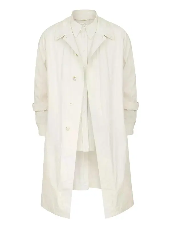 MAISON MARGIELA Layered Cotton Trench Coat - Neutrals