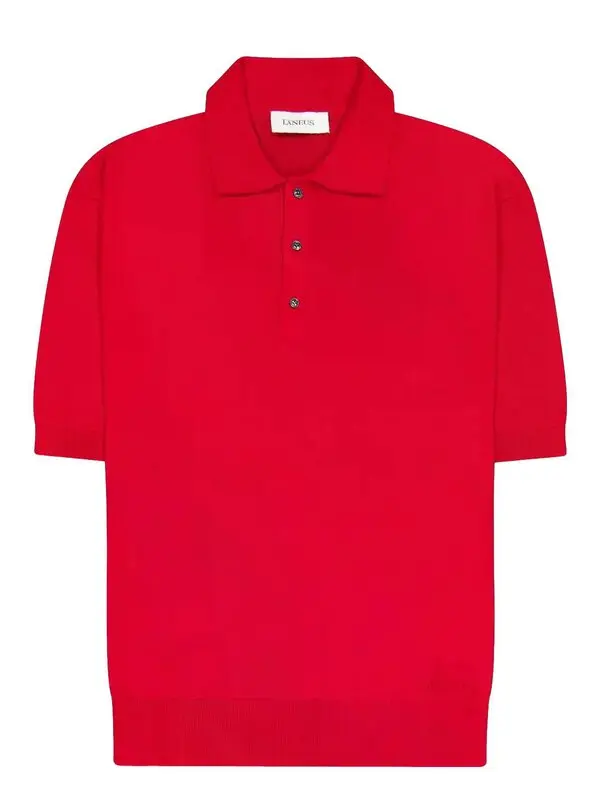LANEUS Knitted Polo Shirt - Red