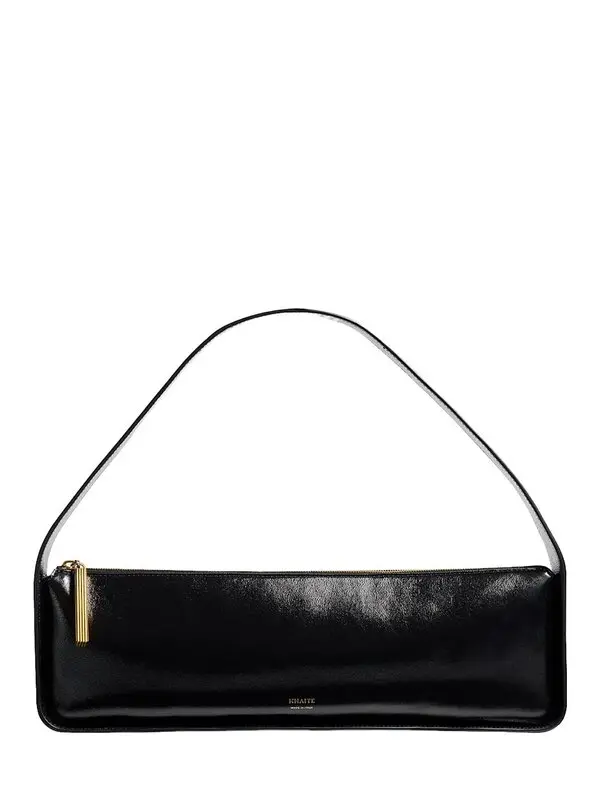 Khaite Lori Crackle Patent Leather Shoulder Bag - Black