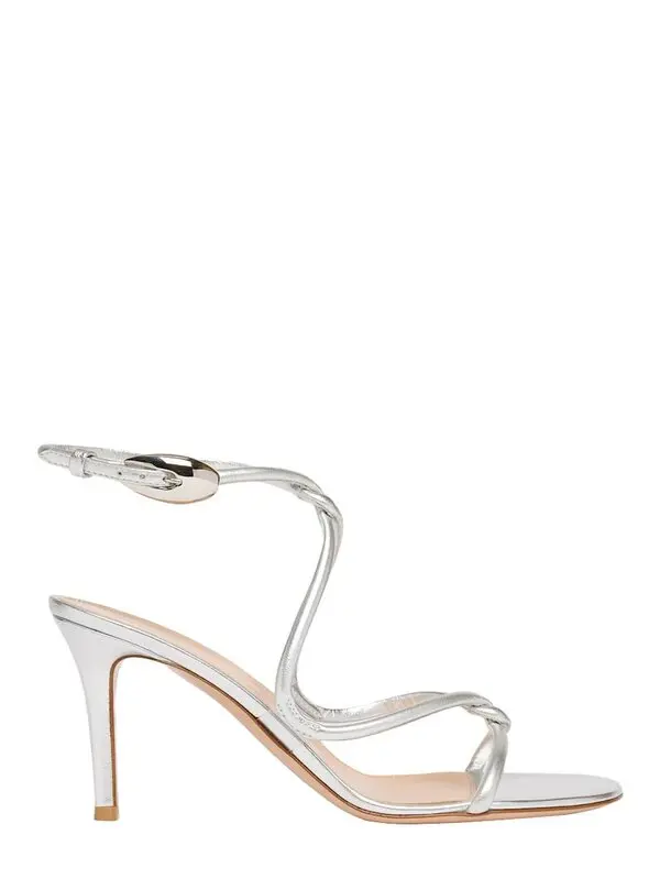 GIANVITO ROSSI Mamba Napa Leather Sandals - Silvertra