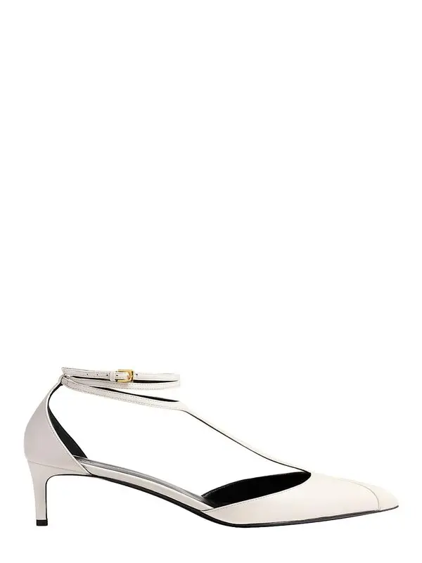 Khaite Mia Leather Kitten-heel Pumps - Optic White