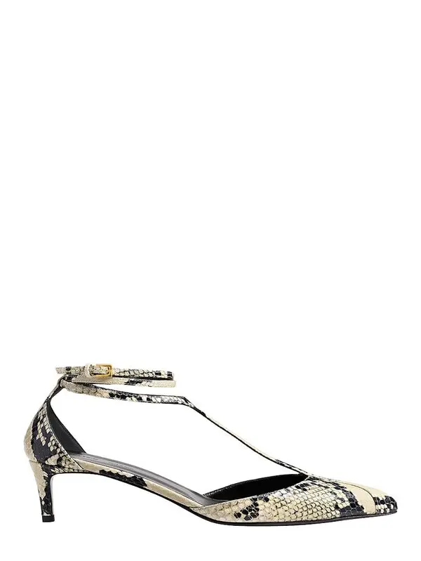 Khaite Mia Snake-effect Leather Pumps - Natural