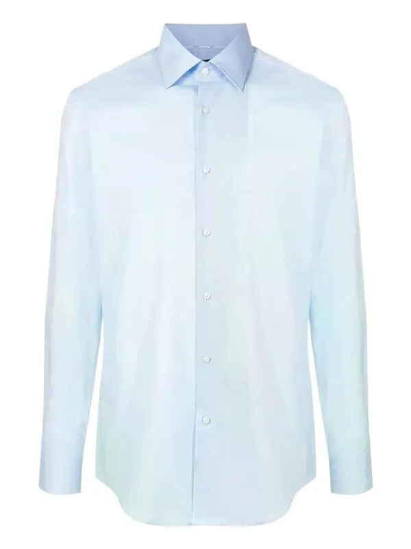 BOSS Hank Long-sleeve Cotton Shirt - Blue