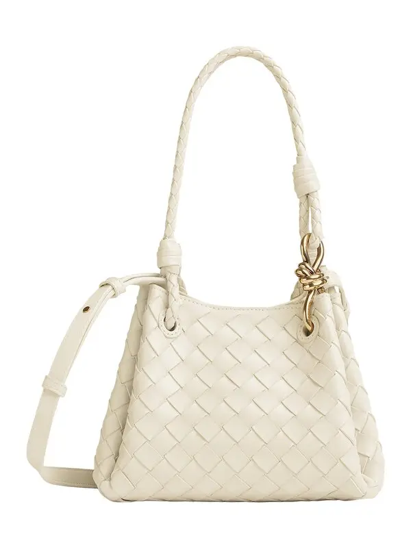 Bottega Veneta Small Andiamo Parachute Bag - White