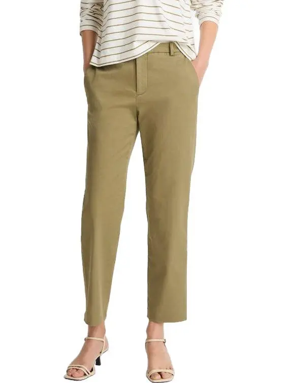 Vince Avery Mid Rise Chino Pants - Olive Stone