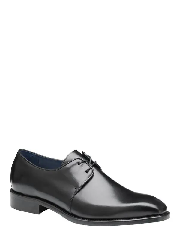 Johnston & Murphy Collection Larson Plain Toe Derby - Black Italian Calfskin
