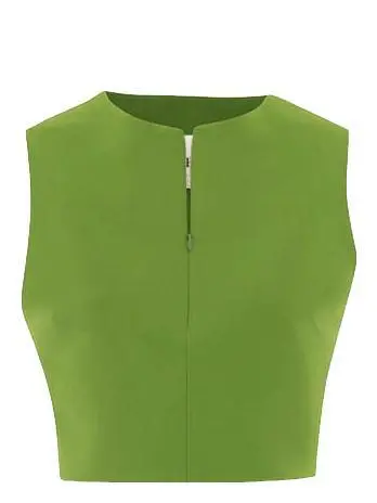 THEO THE LABEL Harmonia Zipped Front Top - Rewild Green