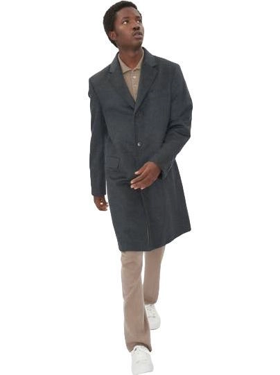 Gobi Cashmere Classic Single Breasted Coat - Charcoal