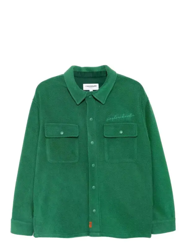 CHOCOOLATE Logo-embroidered Fleece Shirt Jacket - Green