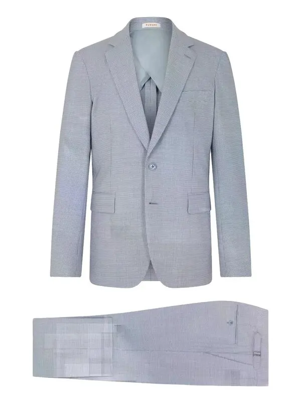 FURSAC Houndstooth Single-breasted Suit - Blue