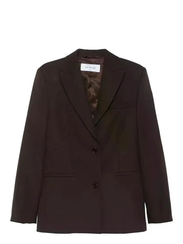 Off-White Wool Blazer - Brown