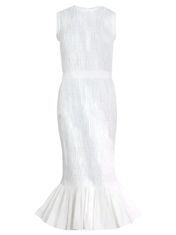 Patou Smocked Midi Dress - White