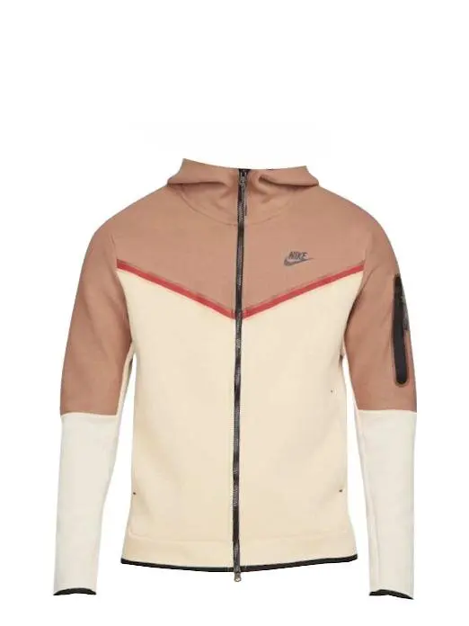 Nike Sportswear Tech Fleece Full-zip Hoodie - Mineral Clay/sand White