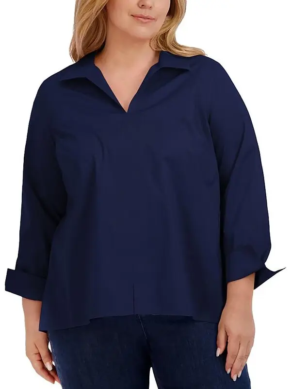 Foxcroft Agnes Stretch Shirt - Navy
