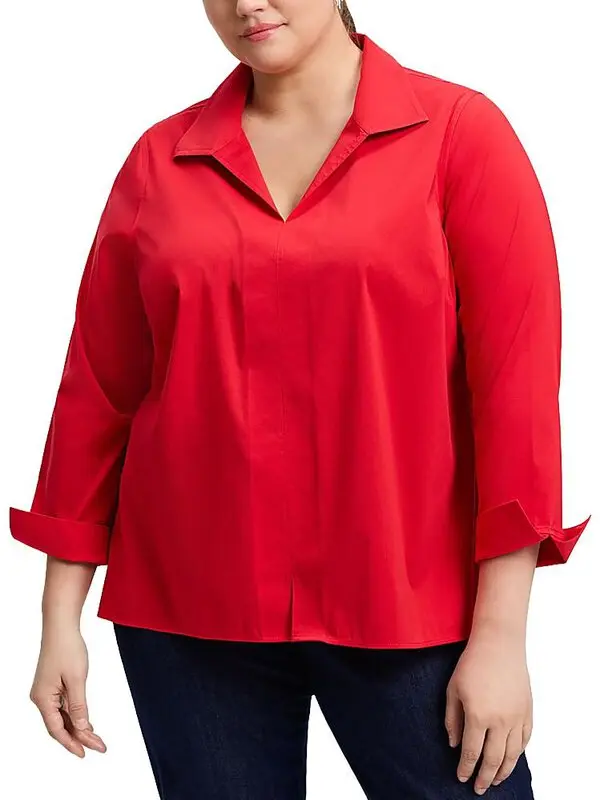 Foxcroft Agnes Stretch Shirt - Simply Red