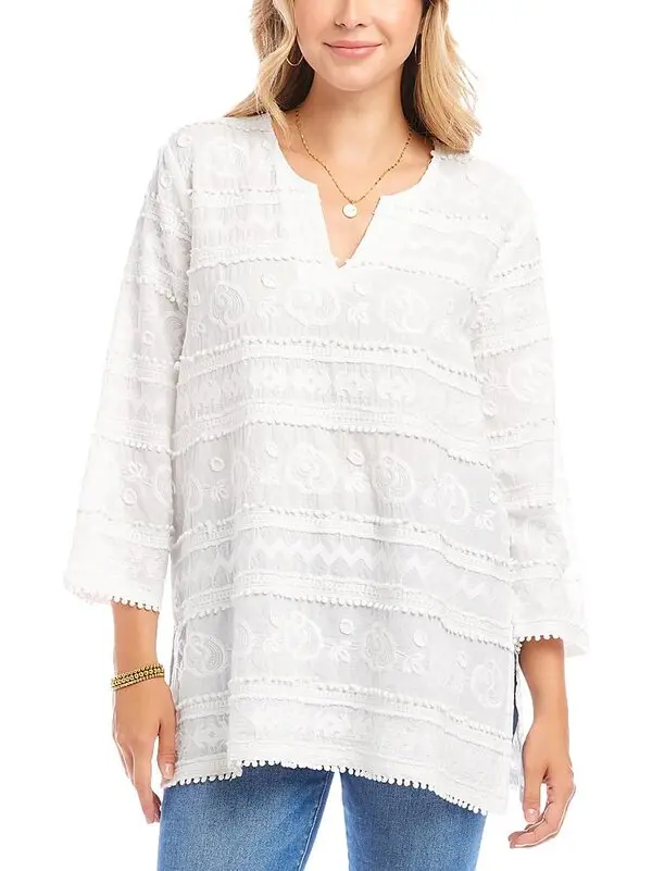 Karen Kane Embroidered Tunic - Off White