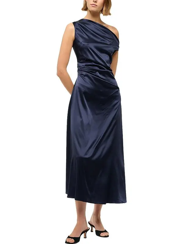 Staud Phare Silk Blend Dress - Navy
