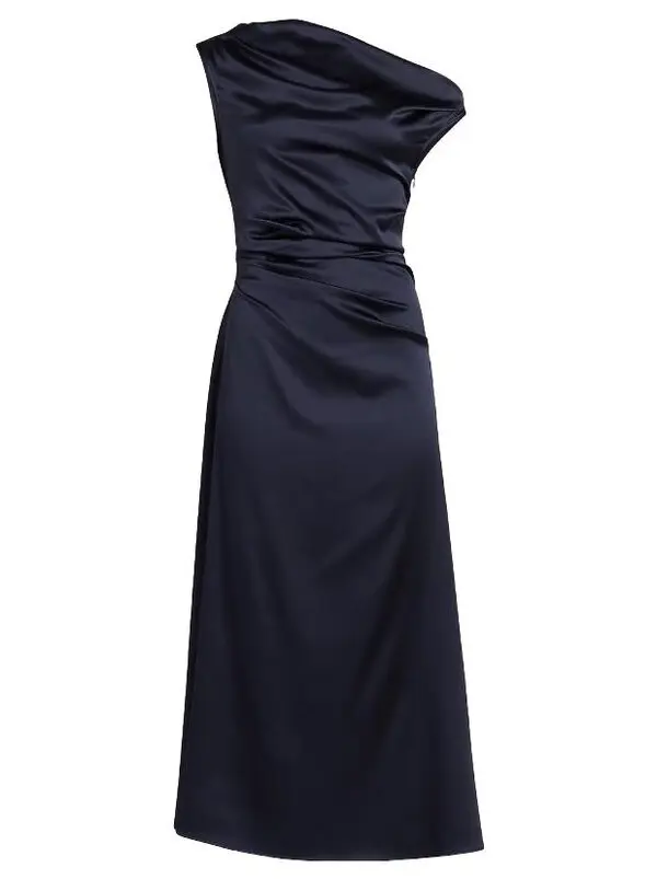 Staud Phare Silk Blend Dress - Navy