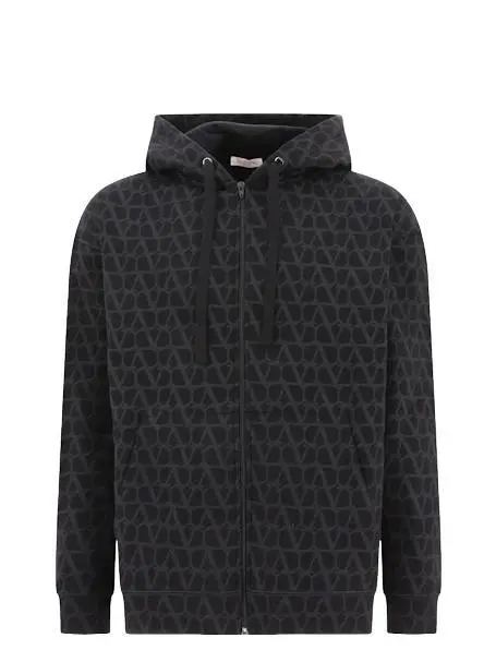 Valentino Garavani Toile Iconographe Zip Hoodie - Navy Blue