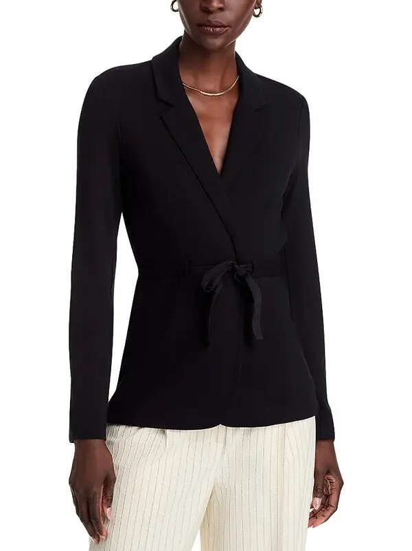 Majestic Filatures Grosgrain Front Tie Blazer - Noir