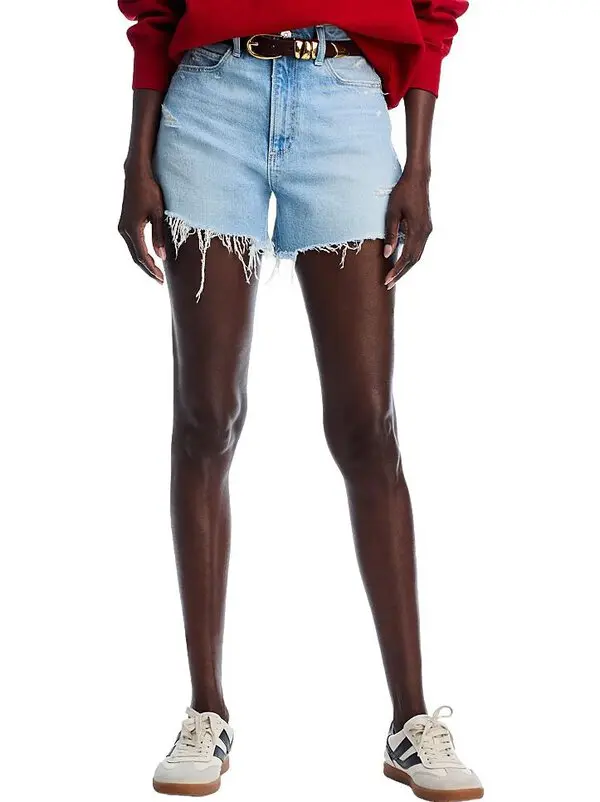 Paige Dani Raw Hem Denim Shorts - Real Gone Distressed