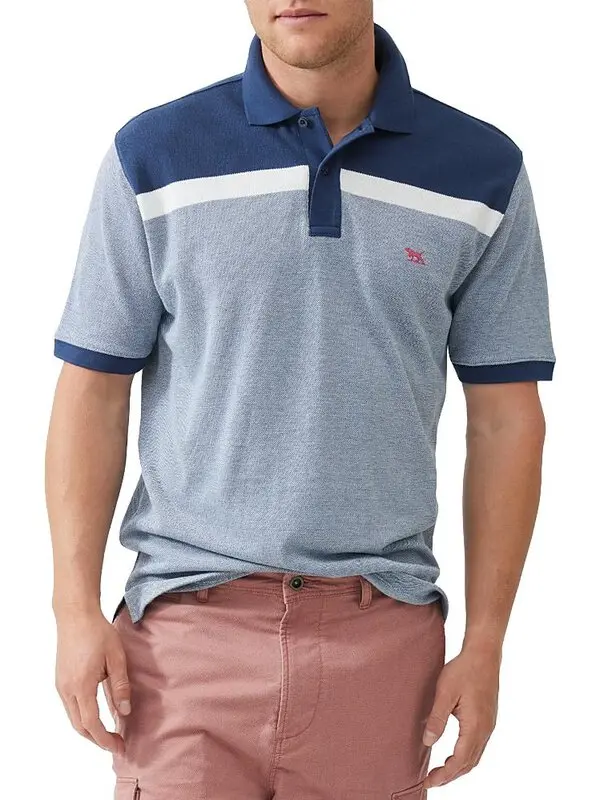 Rodd & Gunn Whitby Color Block Regular Fit Polo Shirt - Indigo