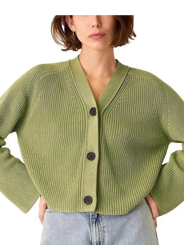 Whistles Nala Cotton Cardigan - Green
