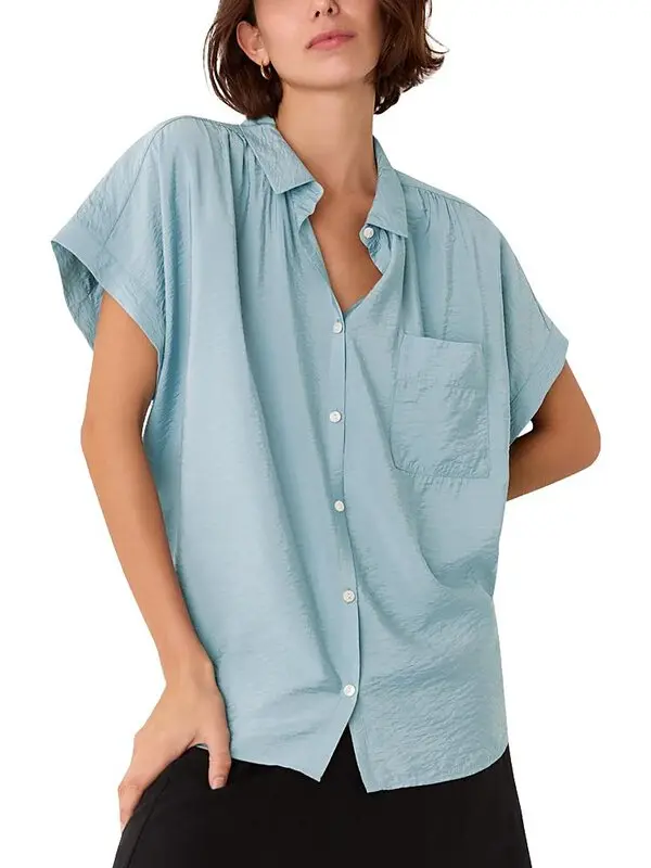 Whistles Nicola Button-up Shirt - Pale Blue