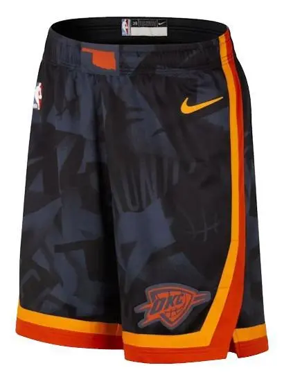 Nike Nba Oklahoma City Thunder City Edition Swingman Shorts - Black/orange
