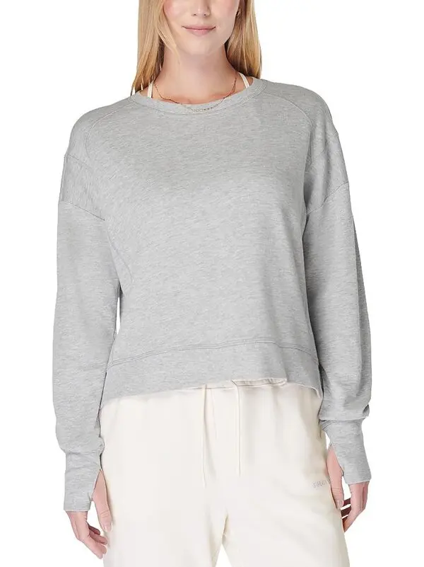 Sweaty Betty After Class Crop Sweatshirt - Light Gray