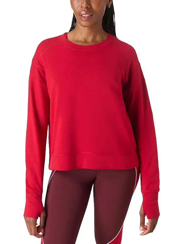 Sweaty Betty After Class Crop Sweatshirt - Pepper Red