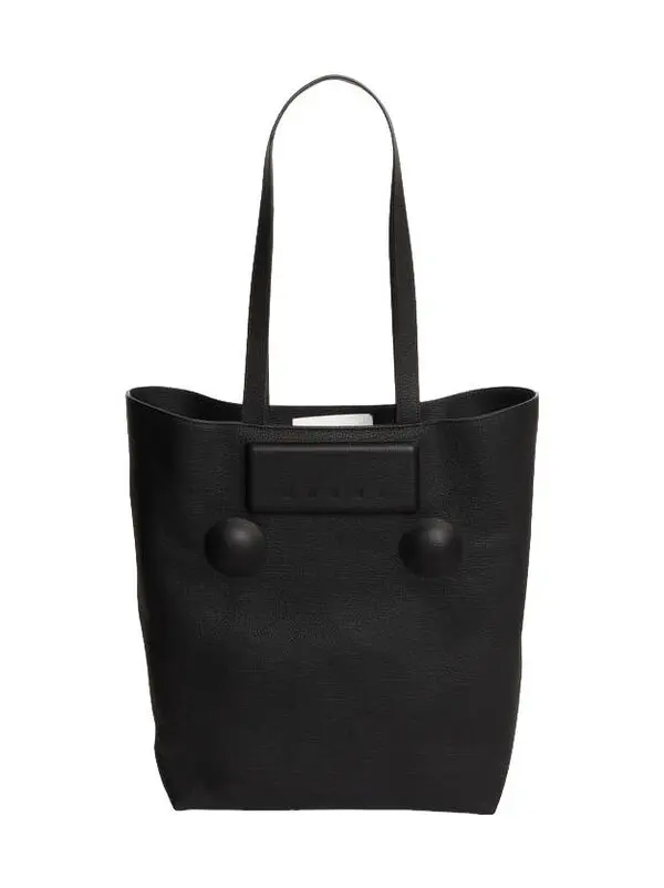 Marni Medium Trunkaroo Leather Shopper - Black