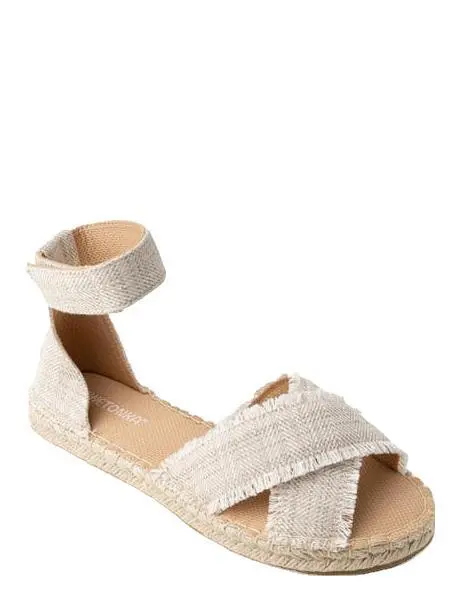 Minnetonka Pemma Ankle Strap Sandals - Tan Herringbone