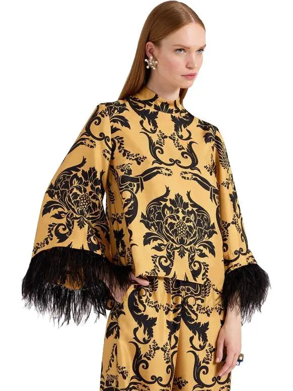La DoubleJ Make An Exit Feathered Top - Cherubs Gold
