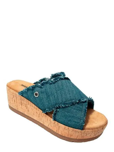 Minnetonka Posey Wedge Sandal - Blue Denim