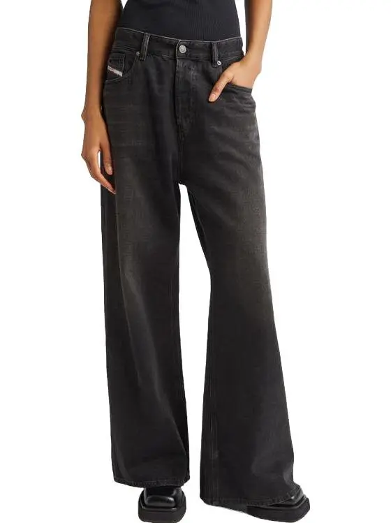 DIESEL® 1996 D-sire Low Rise Wide Leg Jeans - Black