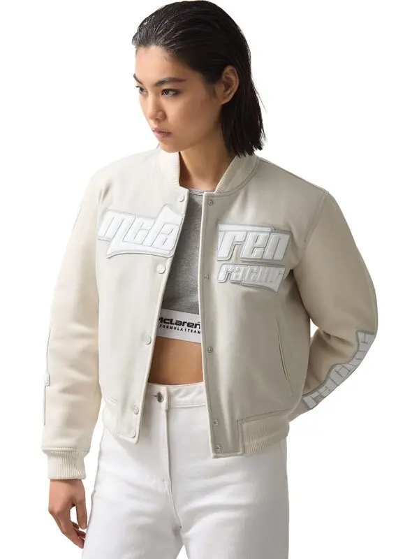 REISS X Mclaren F1 Team Fury Bomber Jacket - Off White