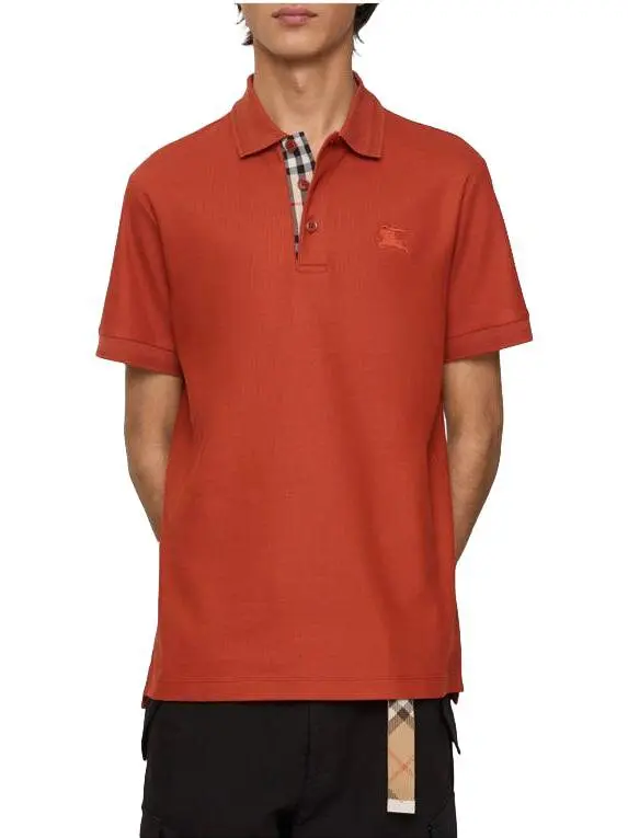 Burberry Cotton Polo Shirt - Blaze Orange