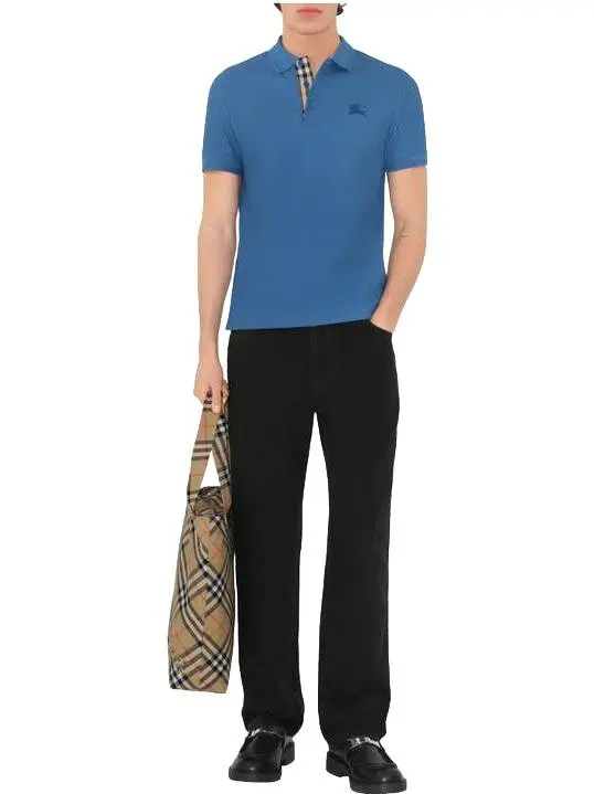 Burberry Cotton Polo Shirt - Pool Blue