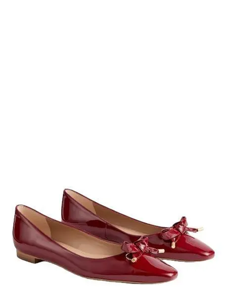 LK BENNETT Mabel Bow Flat - Red