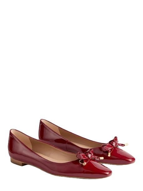 LK BENNETT Mabel Bow Flat - Red