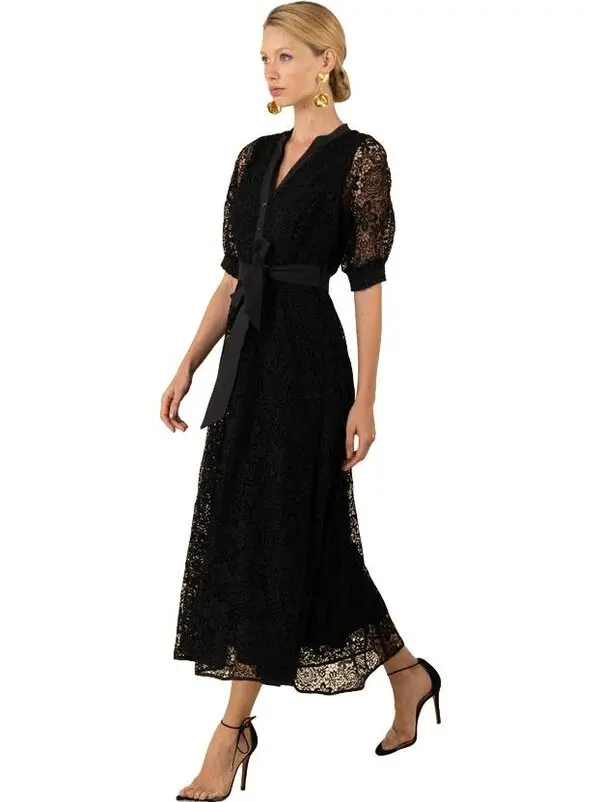 Hale Bob Christina Lace Maxi Dress - Black