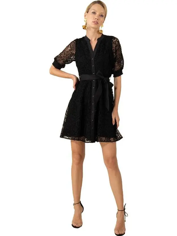 Hale Bob Christina Lace Dress - Black