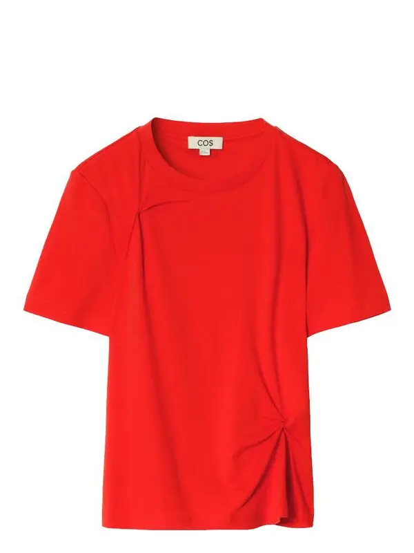 Cos Knot-detail T-shirt - Orange