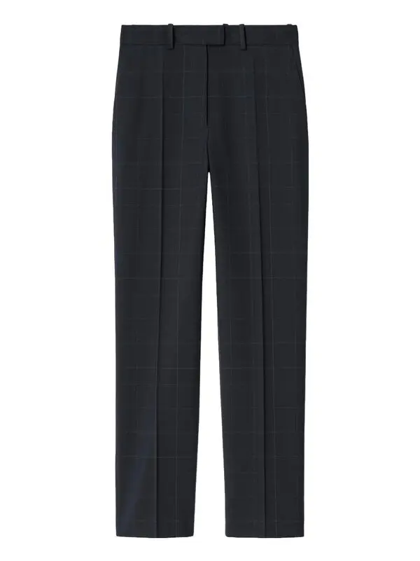 Cos Windowpane-check Straight-leg Trousers - Navy