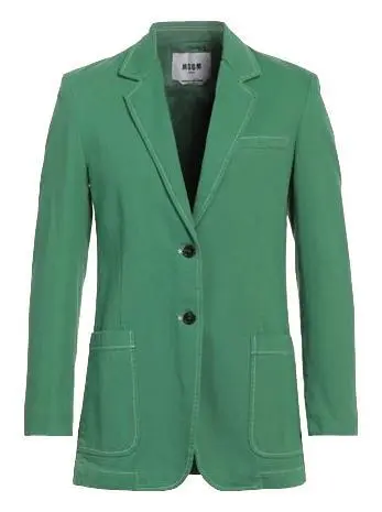 MSGM Single-breasted Denim Blazer - Green
